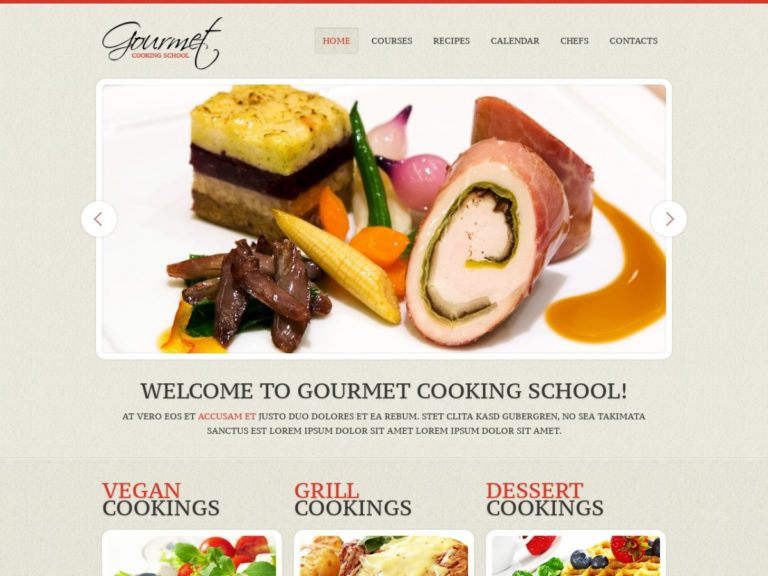 Free HTML Template: Gourmet Cooking School - Free HTML Templates, Free ...
