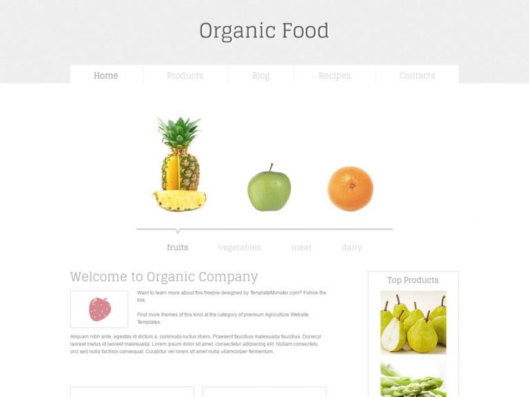 HTML Templates for Free: Organic Food - Free HTML Templates, Free CSS ...