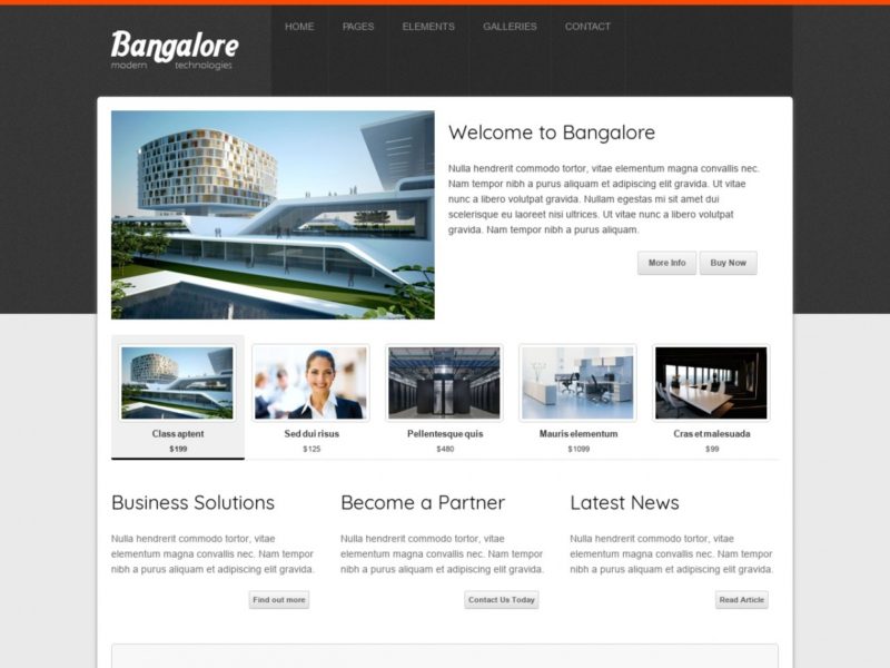 Free HTML/CSS Template: Bangalore - Free HTML Templates, Free CSS ...