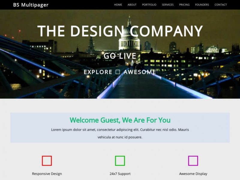Plantilla HTML/CSS Gratis: Bs Multipager - Plantillas HTML Gratuitas