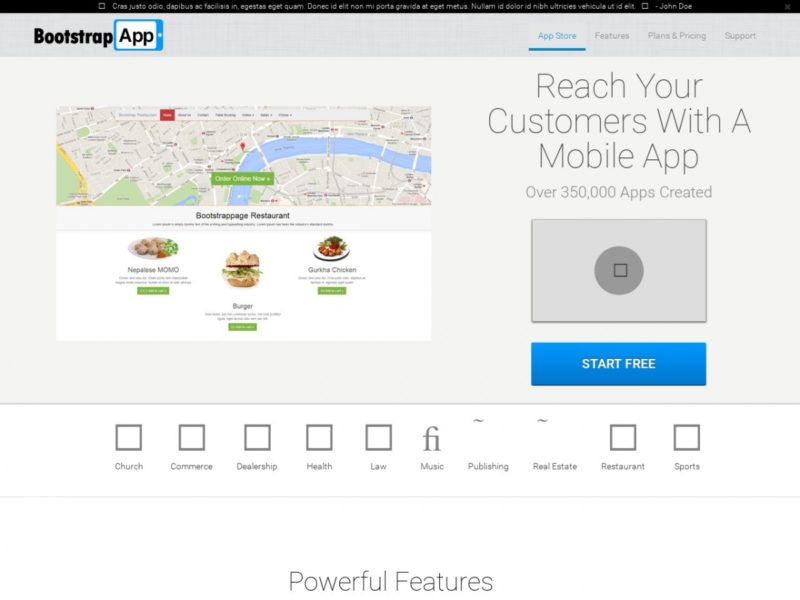 Free HTML/CSS Template: Bootstrap App - Free HTML Templates, Free CSS ...