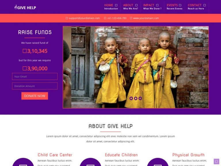 HTML/CSS Templates for Free: Give Help - Free HTML Templates, Free CSS ...