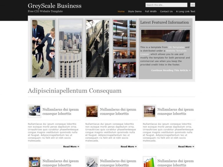 HTML Templates for Free: Greyscale Business - Free HTML Templates, Free ...