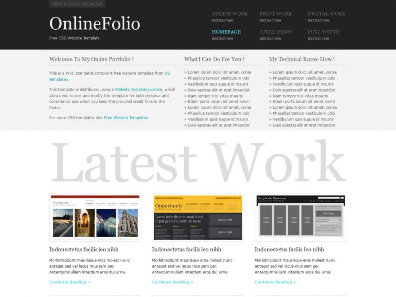 Plantillas HTML para Descargar Gratuita: Onlinefolio - Plantillas HTML ...