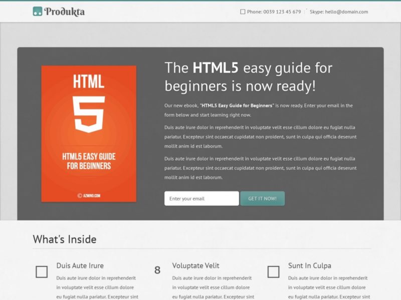 Plantillas HTML para Descargar Gratuita: Produkta - Plantillas HTML ...