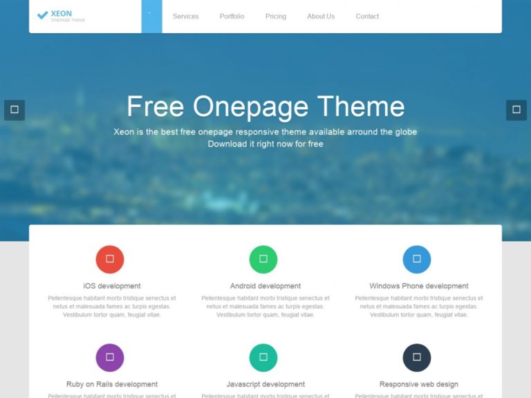 Plantilla Web Simple Gratuita: Xeon - Plantillas HTML Gratuitas