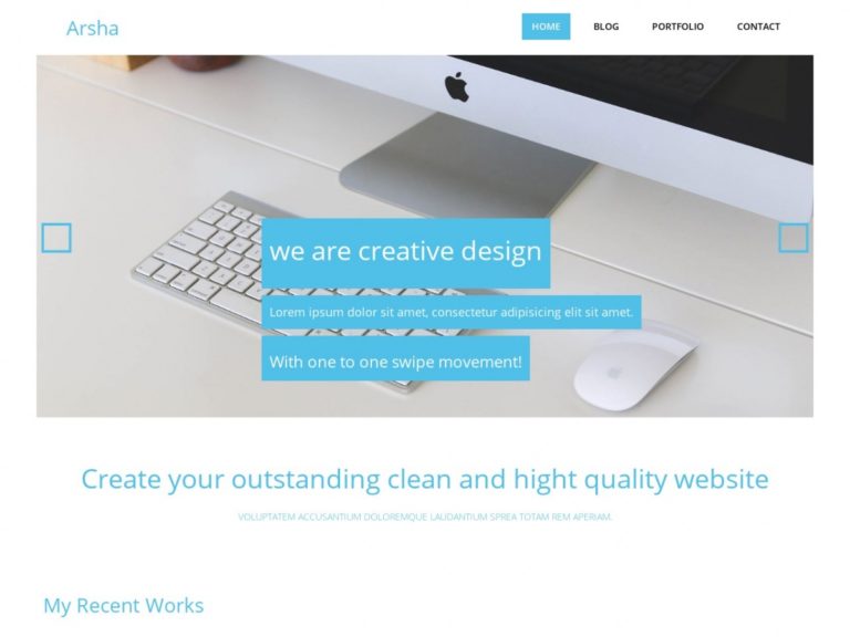Plantilla Web Simple Gratuita: Arsha - Plantillas HTML Gratuitas