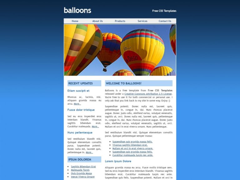 Free HTML/CSS Templates for Downloading: Balloons - Free HTML Templates ...