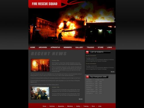 Free HTML/CSS Template: Fire Rescue Squad - Free HTML Templates, Free ...