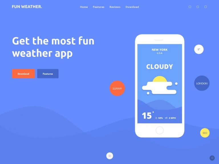 Plantilla HTML Gratis: Weather Apps - Plantillas HTML Gratuitas