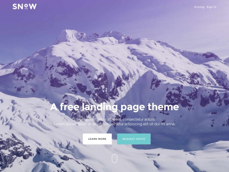 Plantilla HTML/CSS Gratuita: Snow - Plantillas HTML Gratuitas