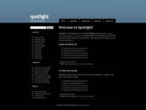 Download Free HTML Template: Spotlight - Free HTML Templates, Free CSS ...
