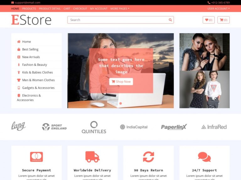 Plantilla HTML/CSS Gratis: E Store - Plantillas HTML Gratuitas