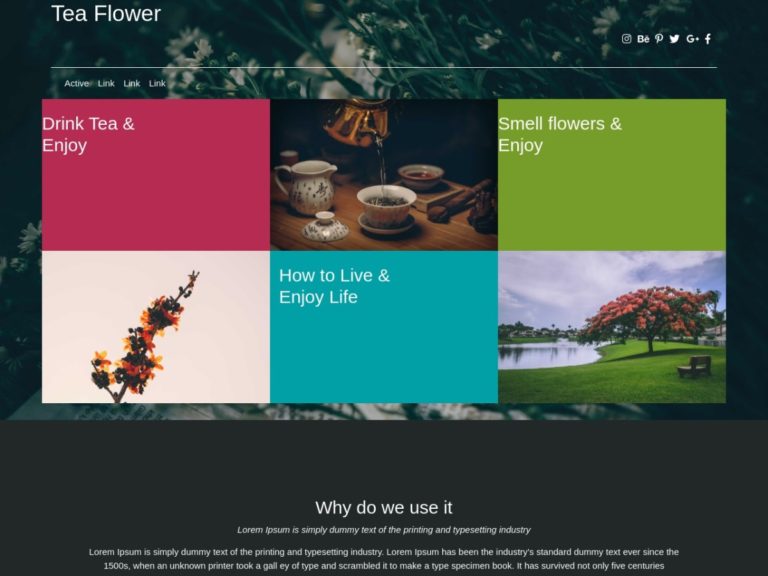 Free HTML Template: Tea Flower - Free HTML Templates, Free CSS ...
