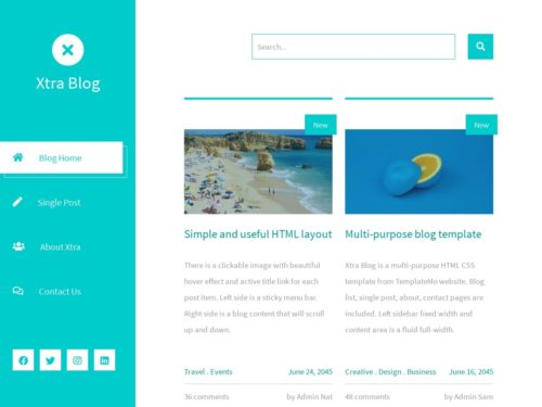 Free Simple Web Template: Xtra Blog - Free HTML Templates, Free CSS ...
