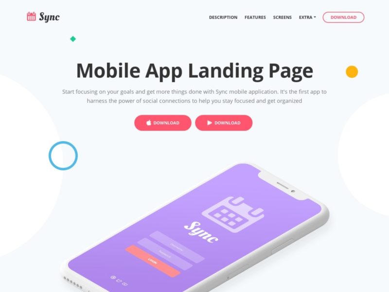 Plantilla HTML/CSS Gratis: Sync - Plantillas HTML Gratuitas