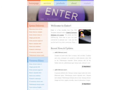Free HTML Template: Enter - Free HTML Templates, Free CSS Templates and ...