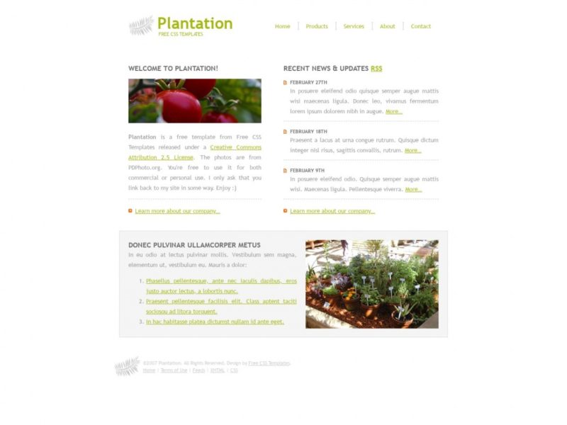 Plantillas HTML/CSS para Descargar Gratis: Plantation - Plantillas HTML ...