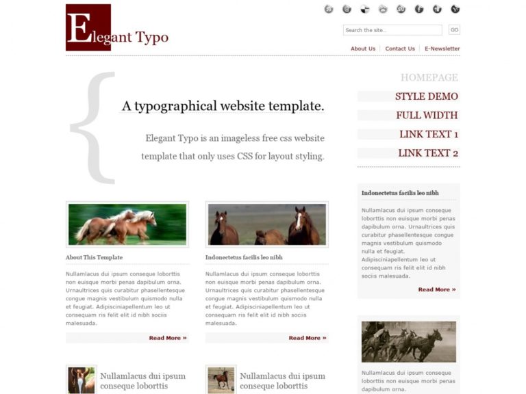 HTML/CSS Templates for Free: Elegant Typo - Free HTML Templates, Free ...