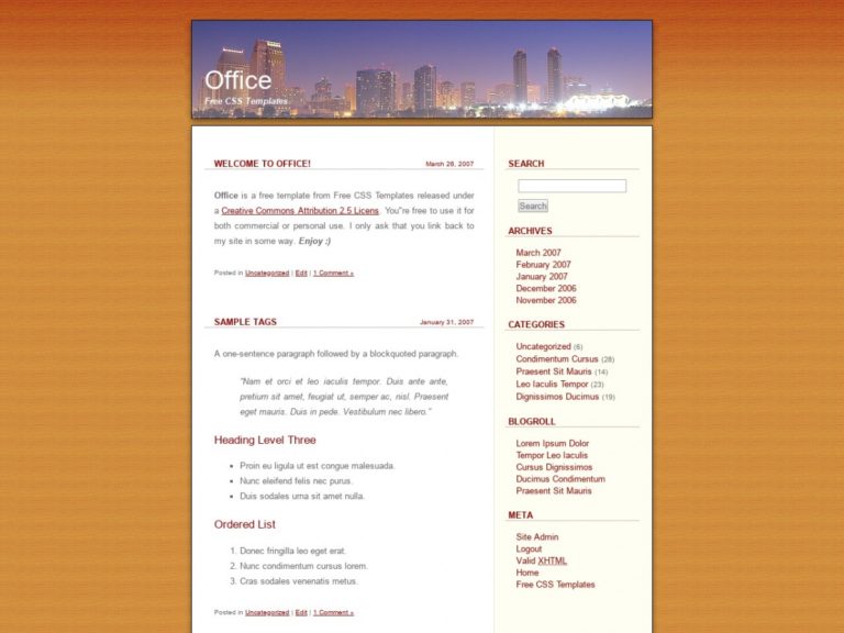 HTML/CSS Templates for Free Downloading: Office - Free HTML Templates ...