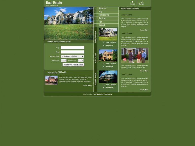Free HTML Template: Real Estate - Free HTML Templates, Free CSS ...