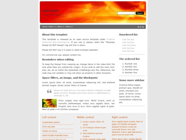 Plantilla Web Simple Gratis: Mlpdesign02 - Plantillas HTML Gratuitas