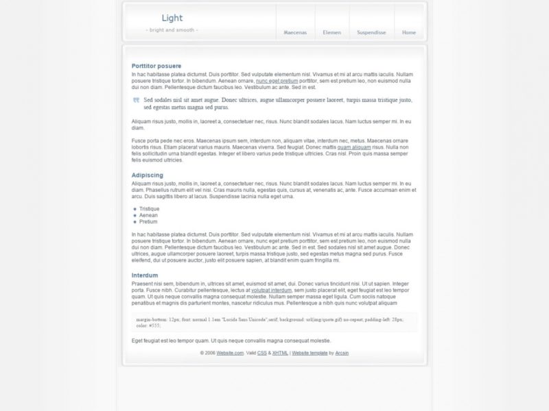 Free HTML/CSS Template: Light - Free HTML Templates, Free CSS Templates ...