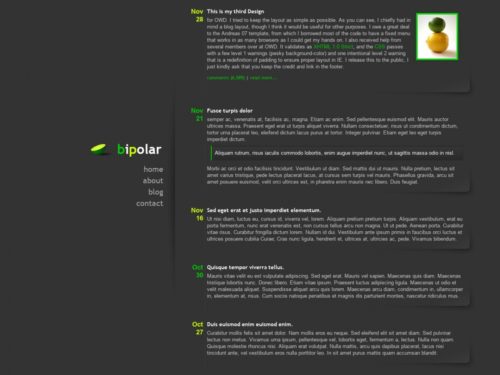 HTML/CSS Templates for Free: Bipolar - Free HTML Templates, Free CSS ...