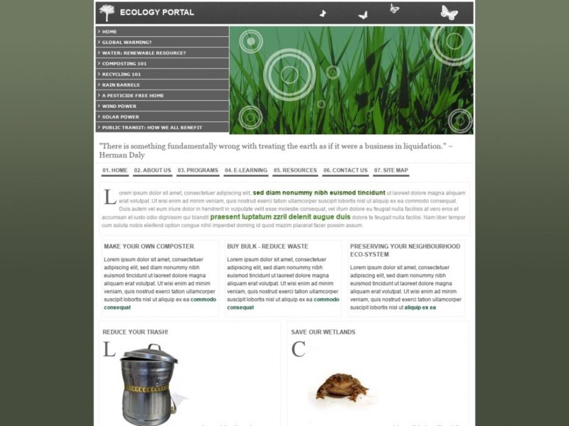 HTML/CSS Templates for Free: Ecology Portal - Free HTML Templates, Free ...