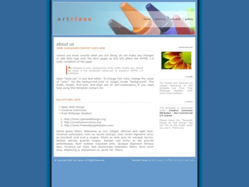 Download free HTML/CSS Template: Art Class - Free HTML Templates, Free ...