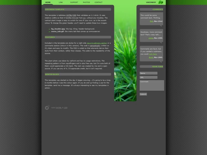 Free HTML/CSS Template: Greenery - Free HTML Templates, Free CSS ...