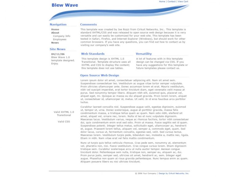 Download Free HTML Template: Blew Wave - Free HTML Templates, Free CSS ...