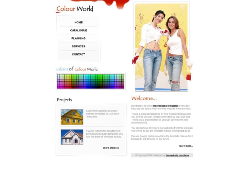 Free HTML/CSS Templates for Downloading: Colour World - Free HTML ...