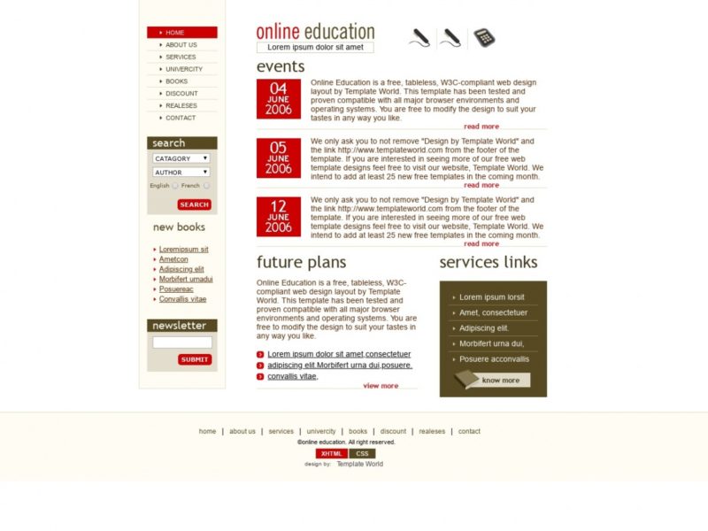 Download free HTML/CSS Template: Online Education - Free HTML Templates ...