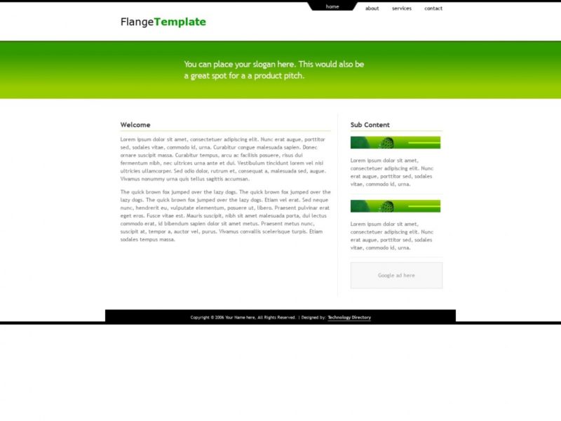 Plantilla Web Simple Gratuita: Flange - Plantillas HTML Gratuitas
