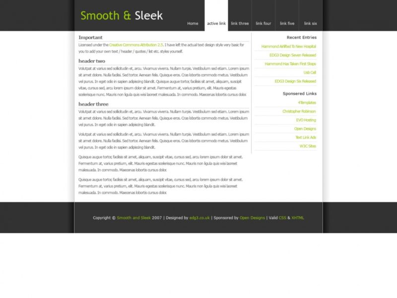 Plantilla HTML/CSS Gratuita: Smooth And Sleek - Plantillas HTML Gratuitas