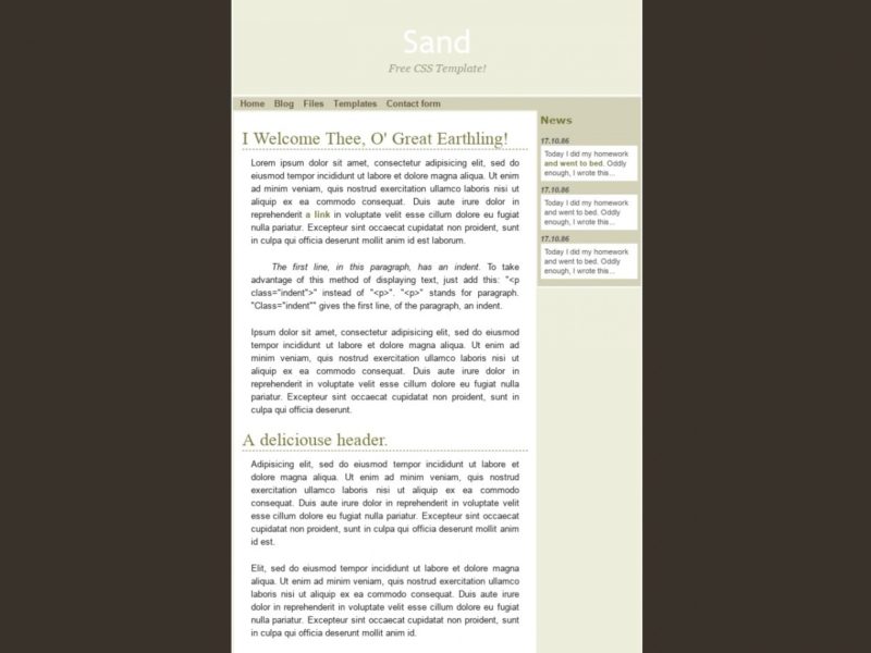 Download free HTML/CSS Template: Sand - Free HTML Templates, Free CSS ...