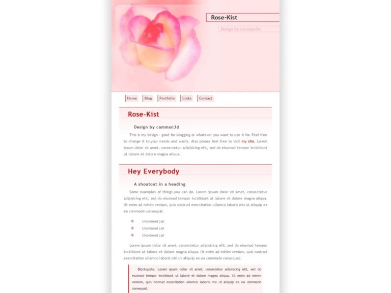 Free HTML/CSS Templates for Downloading: Rose Kist - Free HTML ...