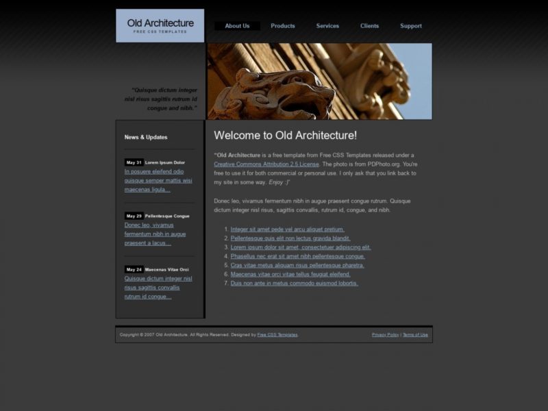 Download HTML/CSS Templates for Free: Old Architecture - Free HTML ...
