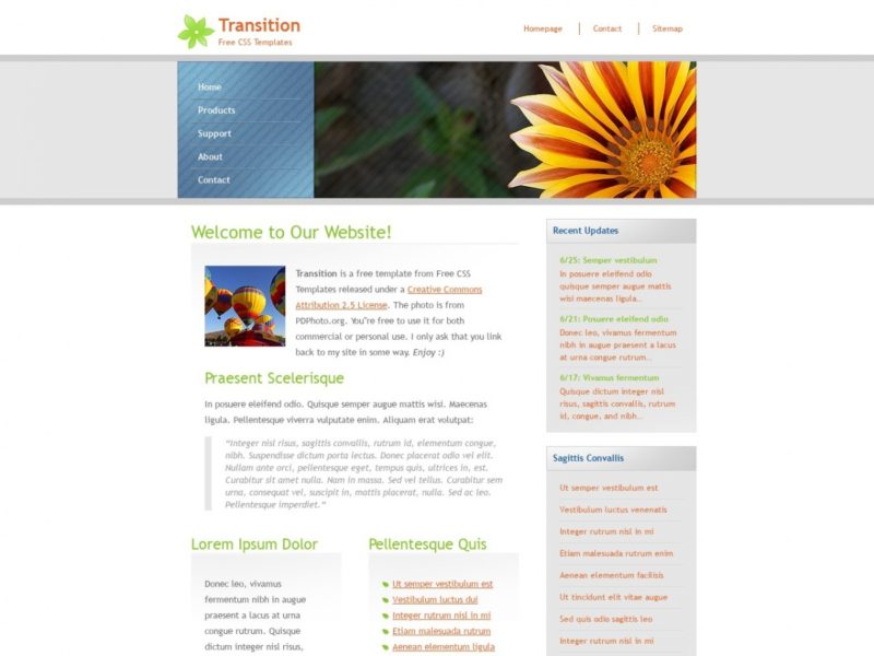 Free HTML Templates for Downloading: Transition - Free HTML Templates ...