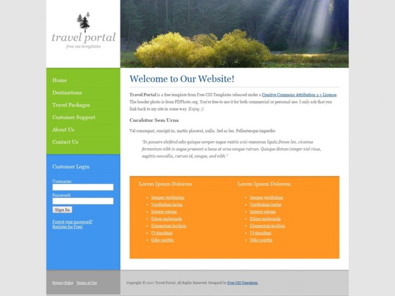 Plantillas HTML para Descargar Gratuita: Travel Portal - Plantillas ...