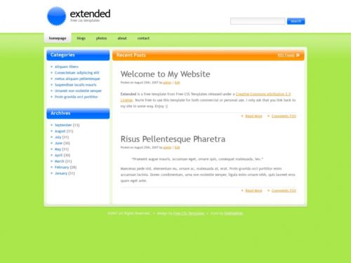 Free HTML/CSS Templates for Downloading: Extended - Free HTML Templates ...