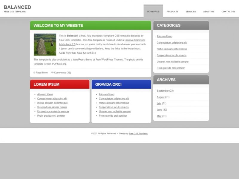 Free HTML/CSS Templates for Downloading: Balanced - Free HTML Templates ...