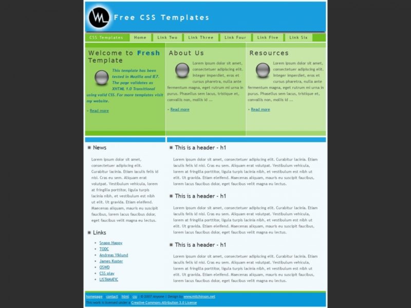Plantillas HTML para Descargar Gratuita: Fresh - Plantillas HTML Gratuitas
