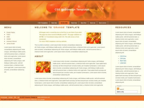 Free Simple Web Template: Orange - Free HTML Templates, Free CSS ...