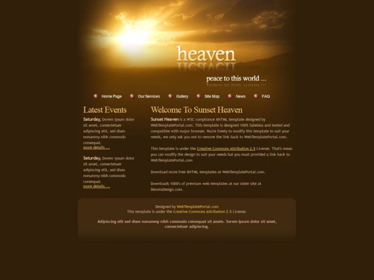HTML/CSS Templates for Free Downloading: Sunset Heaven - Free HTML ...