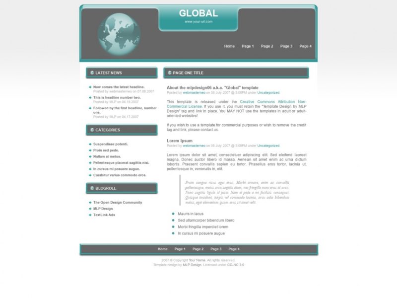 Free HTML/CSS Template: Global - Free HTML Templates, Free CSS ...