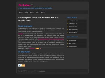 Plantillas HTML/CSS para Descargar Gratuita: Pinkaloo 2.0 - Plantillas HTML Gratuitas