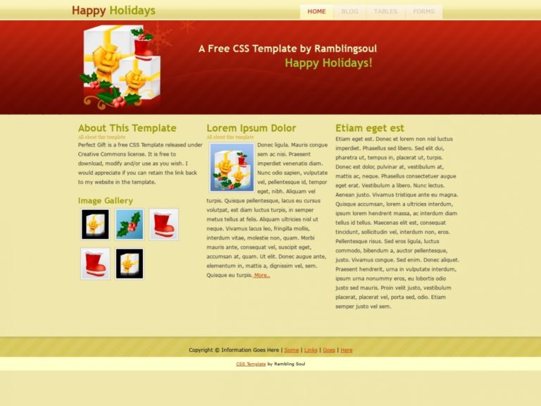 HTML Templates for Free Downloading: Happy Holidays - Free HTML ...