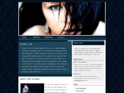 Download free HTML/CSS Template: Model 4 Me - Free HTML Templates, Free ...